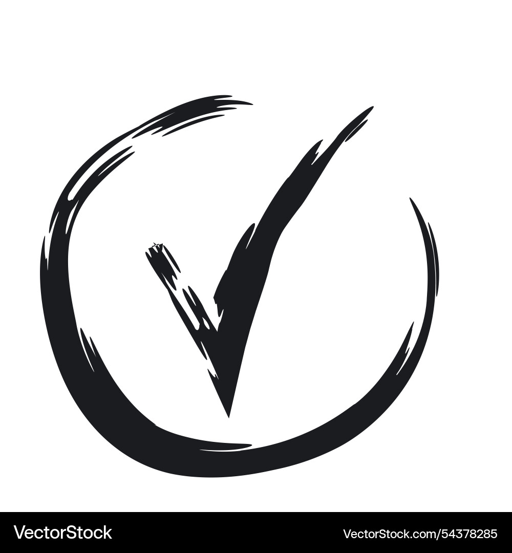 Sketched check marks tick symbols checkmark signs Vector Image