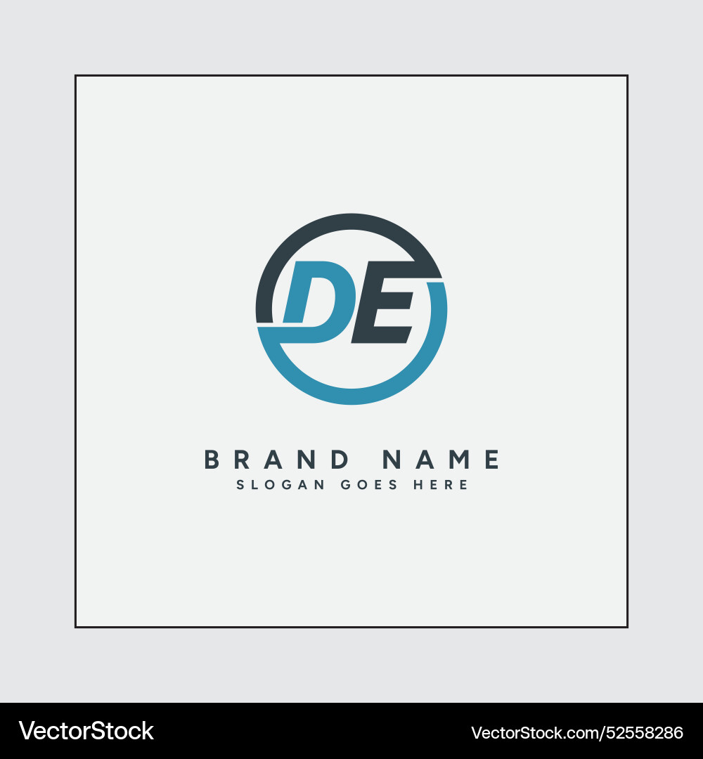 Abstract letter de logo - initial monogram Vector Image
