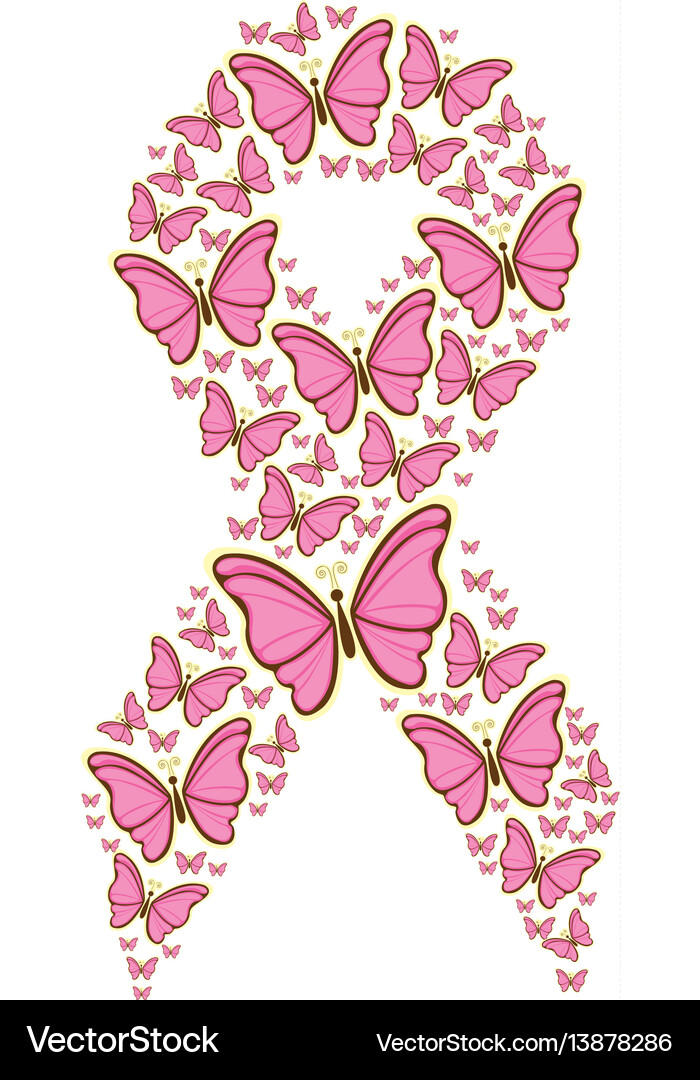 Breast Cancer Awareness Butterflies Royalty Free Vector