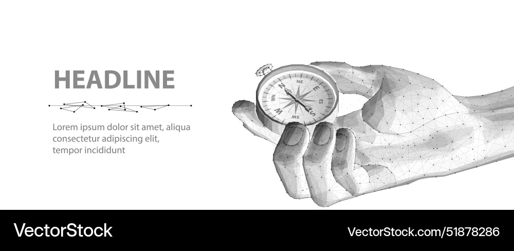 Compass in digital hand business strategic Vector Image