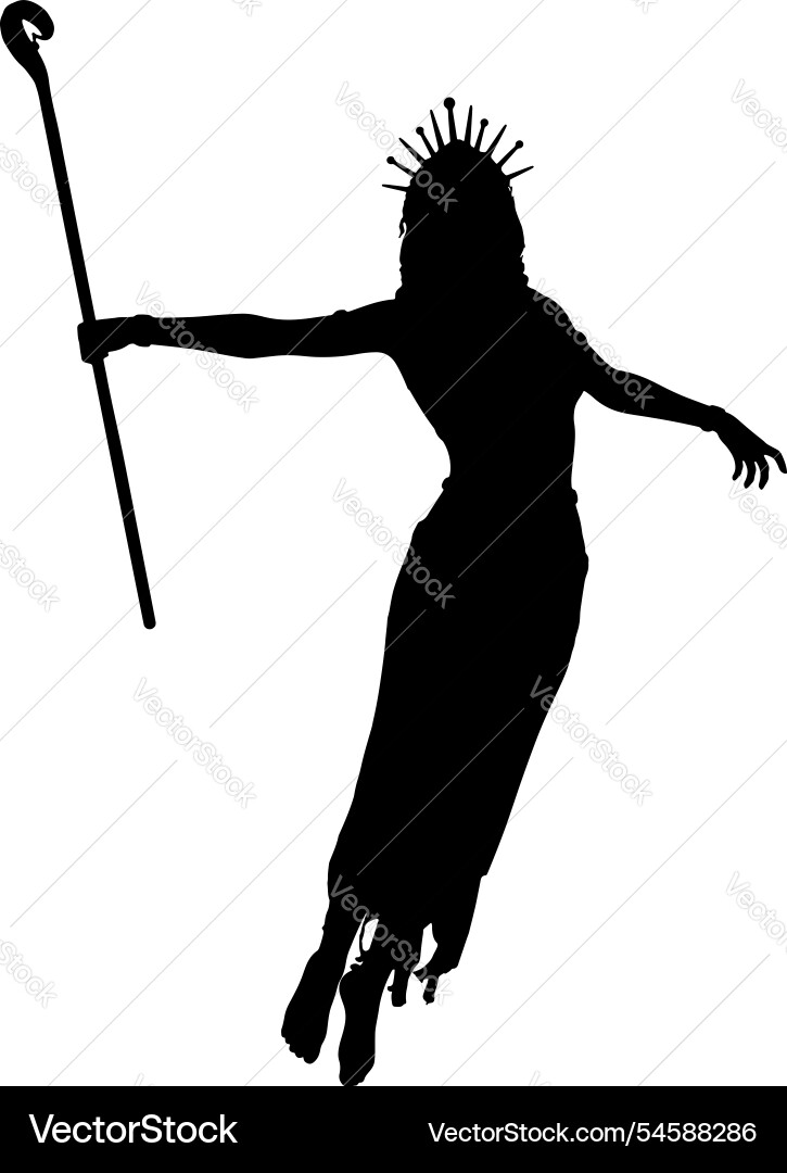 Mage woman silhouette Royalty Free Vector Image
