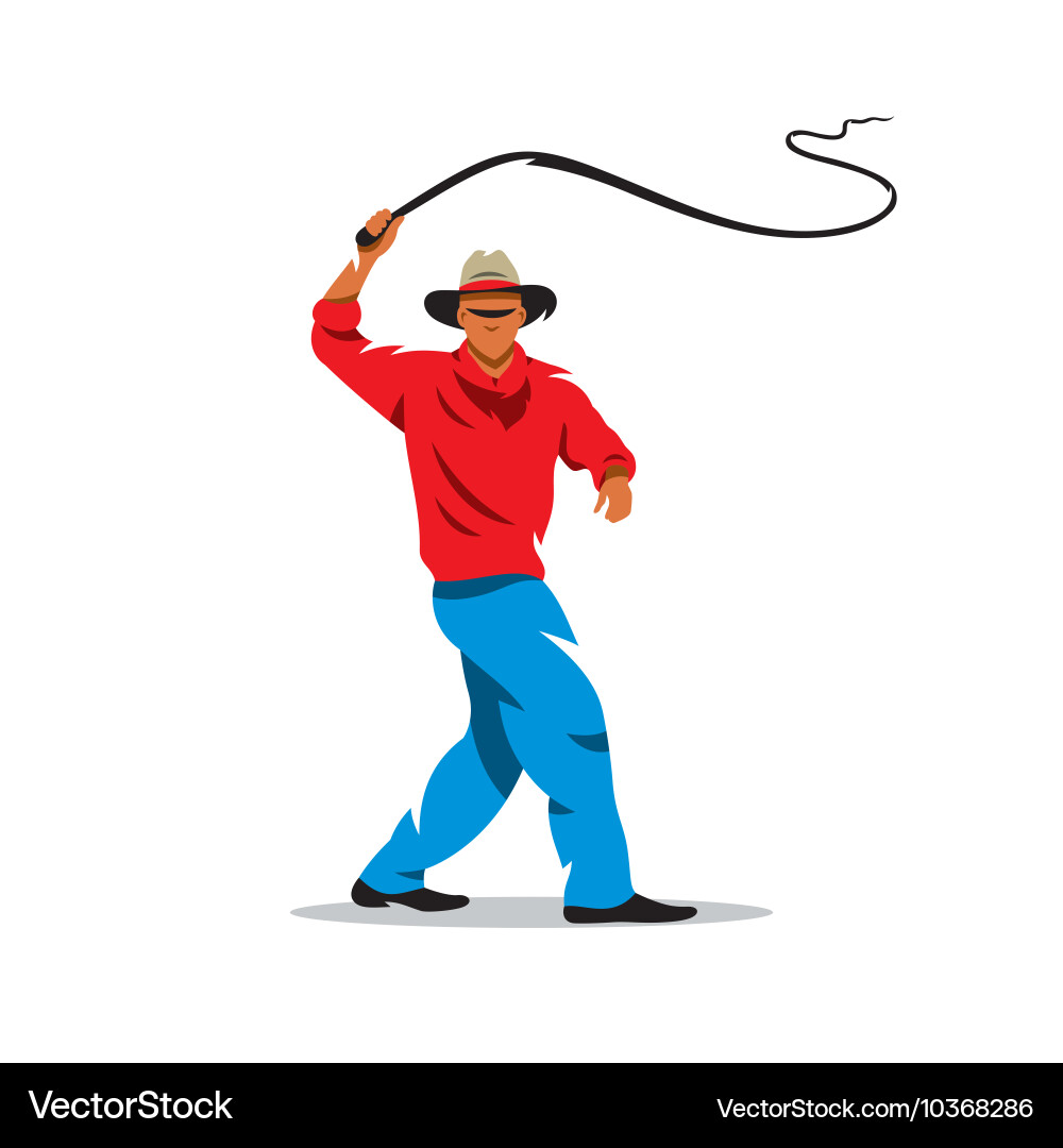 Man with whip cartoon Royalty Free Vector Image