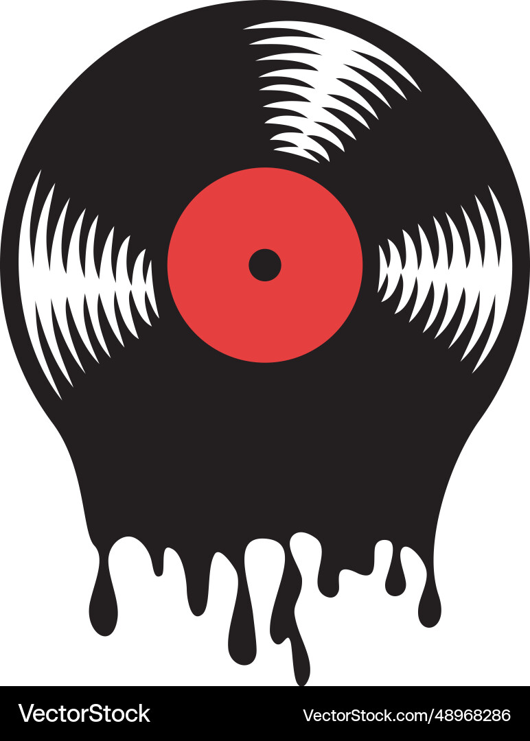 Melting vinyl disc - record color Royalty Free Vector Image