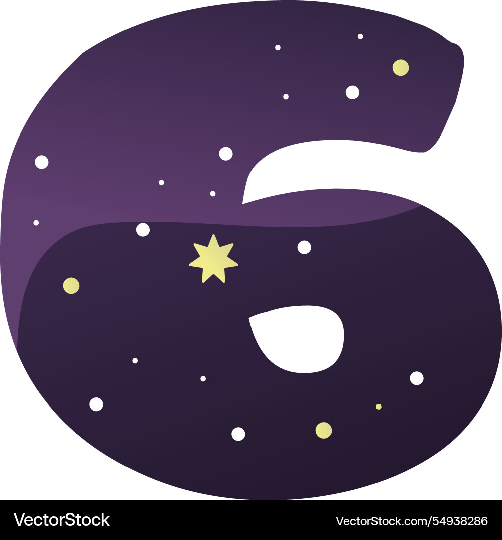 Six space digit Royalty Free Vector Image - VectorStock