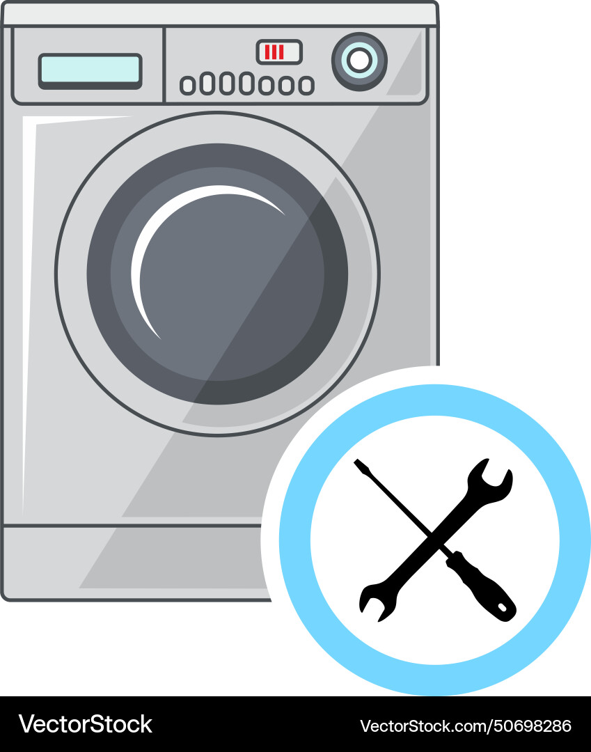 Washing machine repair service Royalty Free Vector Image