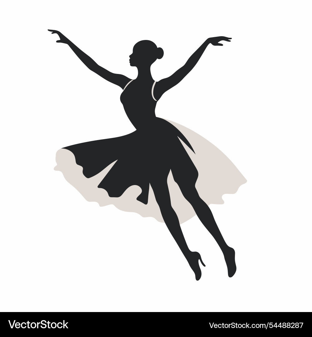 Ballet dancer performing an elegant leap in a Vector Image