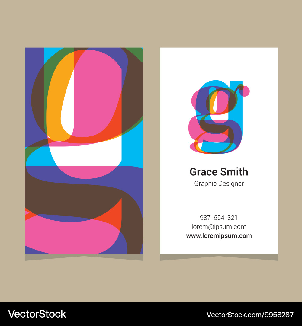 Business card letter g Royalty Free Vector Image