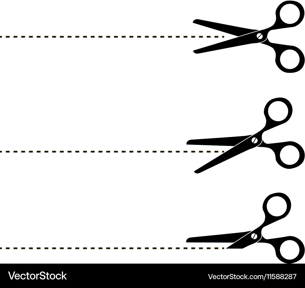 Cut here scissors Royalty Free Vector Image - VectorStock