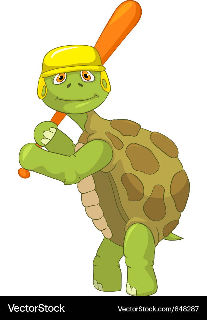 Cute Turtle Baseball Player Royalty Free Vector Image