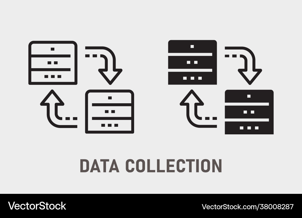 Data collection icon on white background Vector Image