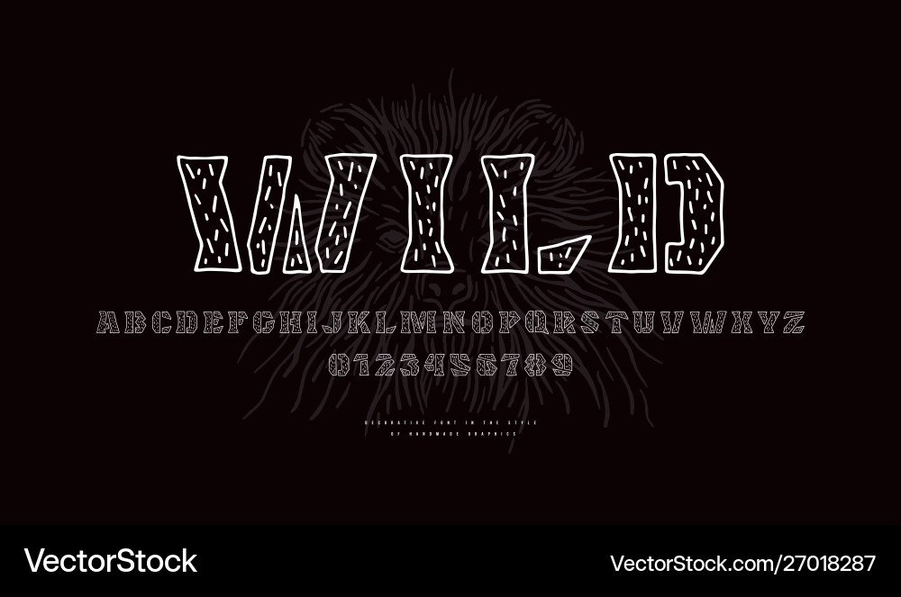 Decorative hollow font Royalty Free Vector Image