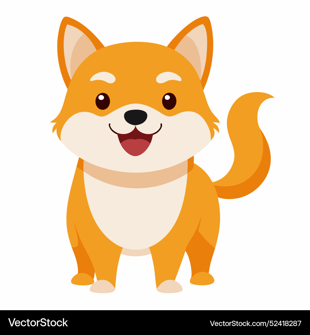 Dingo dog smiles kawaii Royalty Free Vector Image