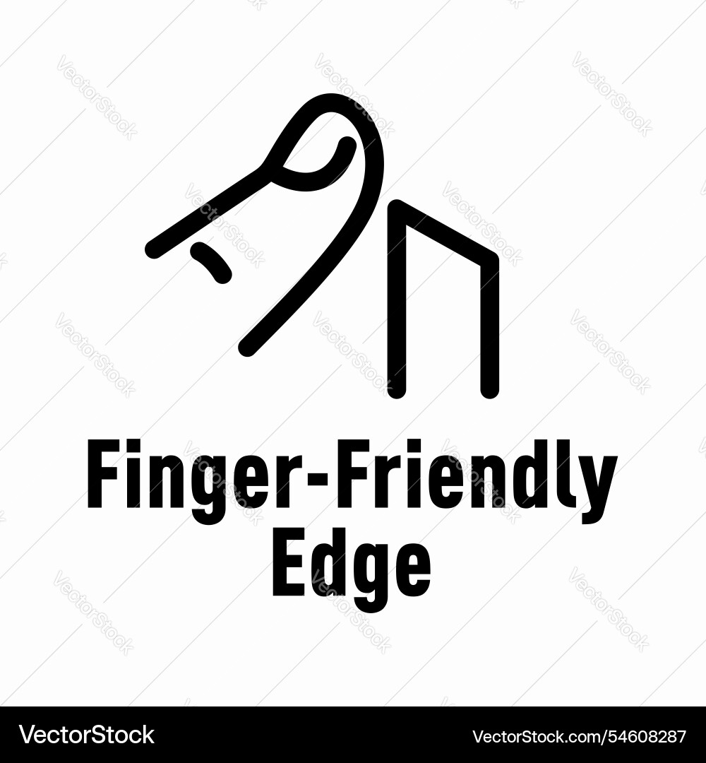 Finger friendly edge information sign Royalty Free Vector