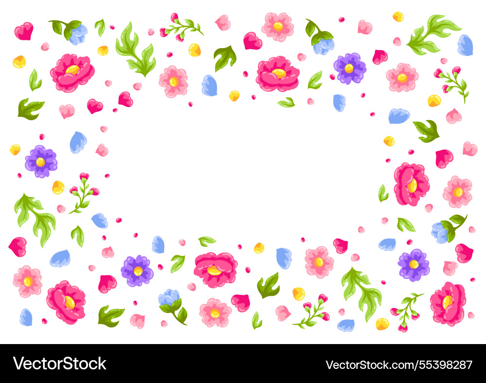 Frame with pretty flowers beautiful decorative Vector Image