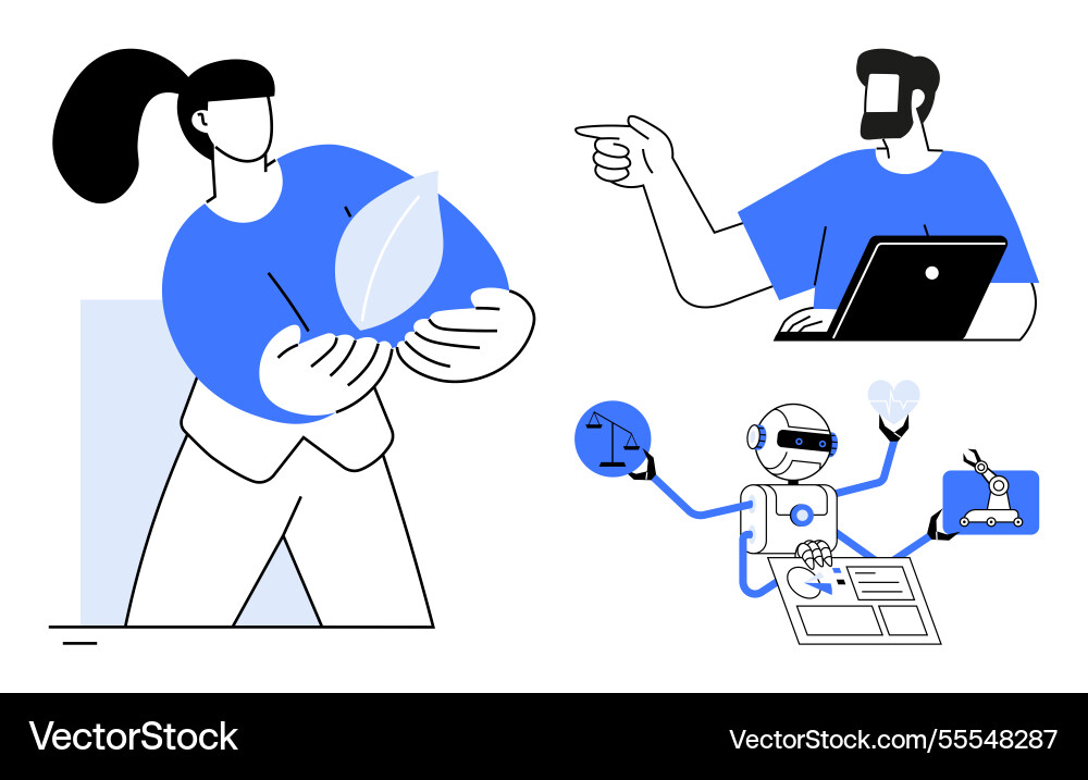 Futuristic collaboration tech nature Royalty Free Vector