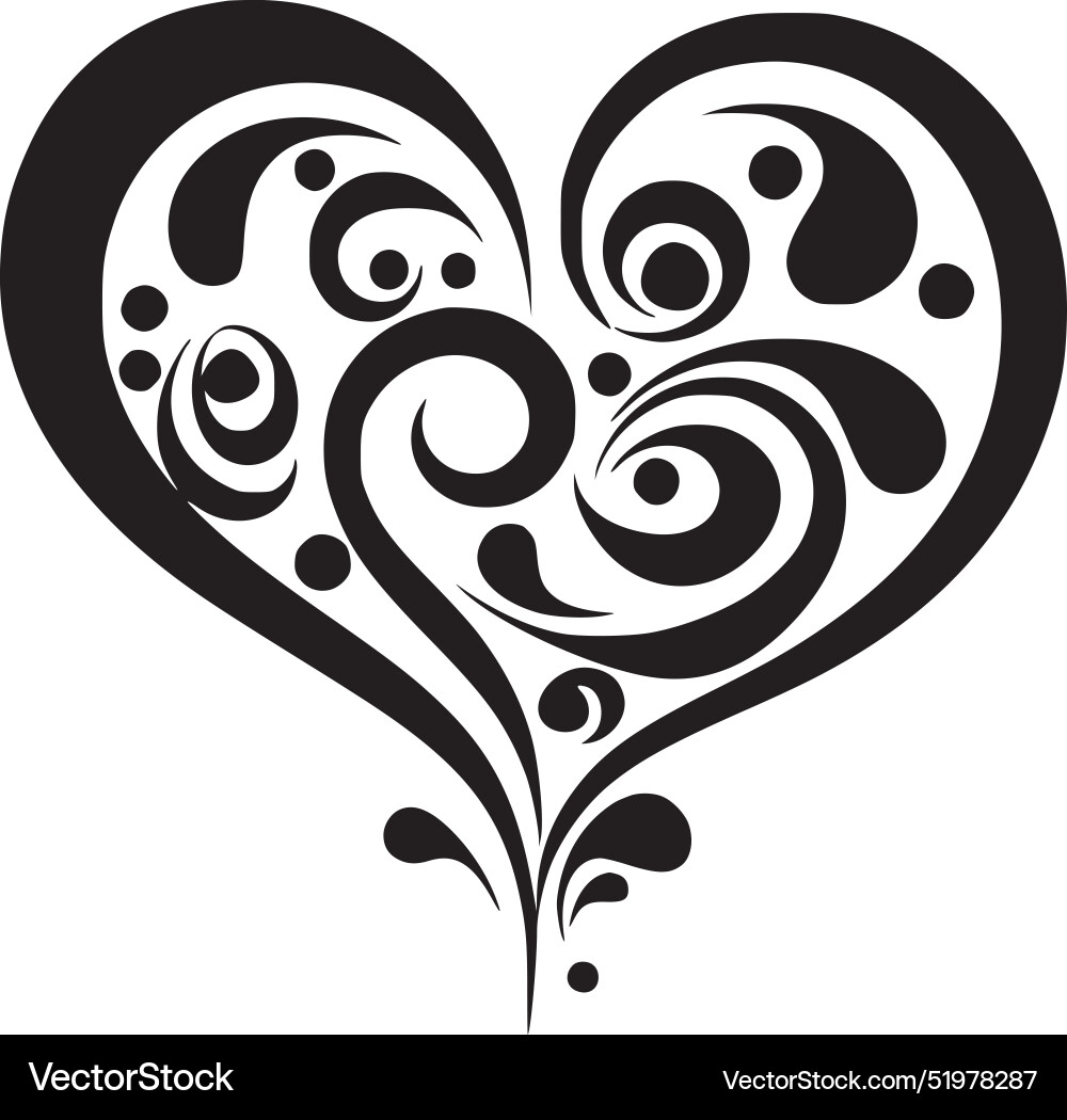 Heart - black and white Royalty Free Vector Image