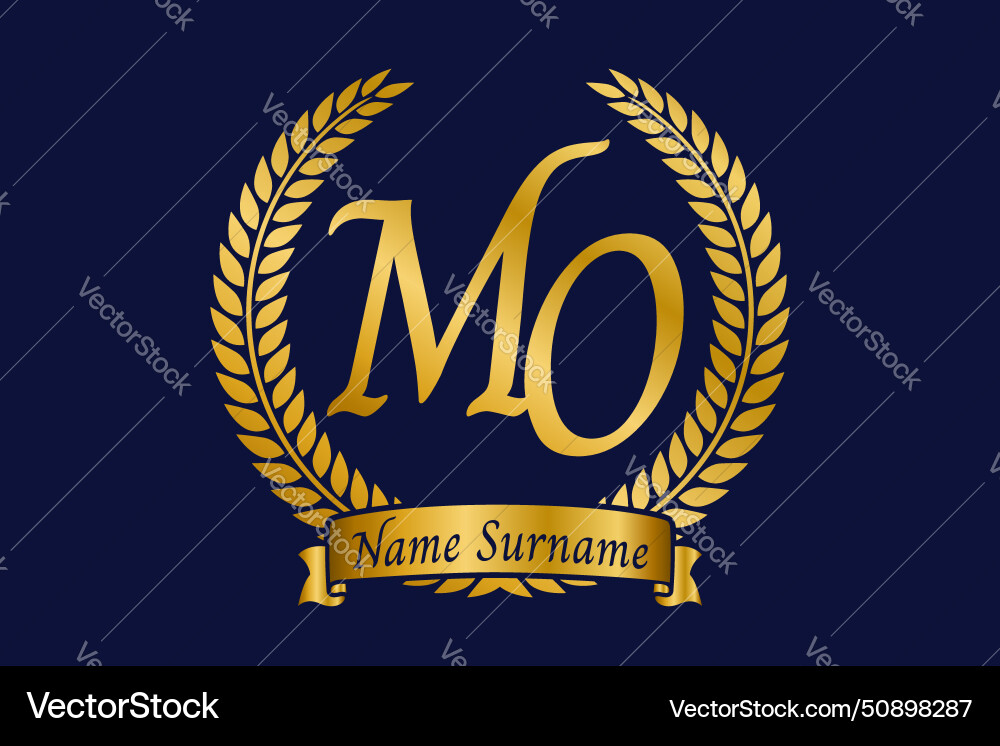 Initial letter m and o mo monogram logo design Vector Image