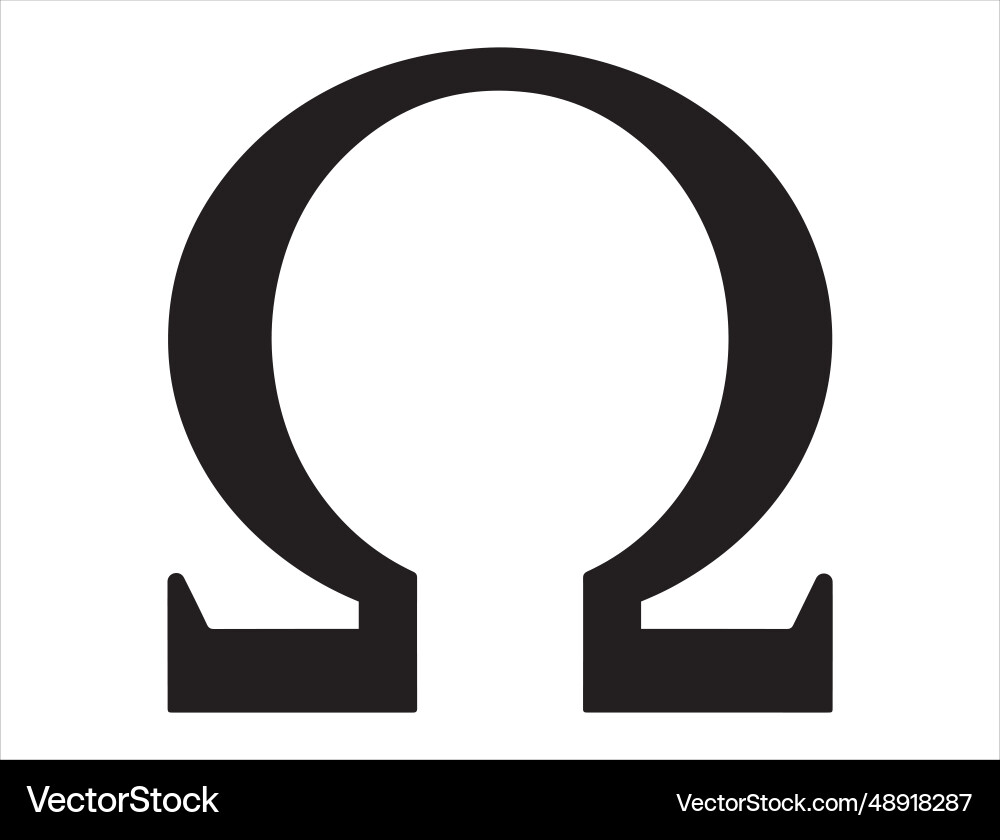 Omega icon silhouette art Royalty Free Vector Image