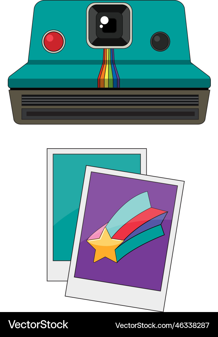 Polaroid camera on white background Royalty Free Vector