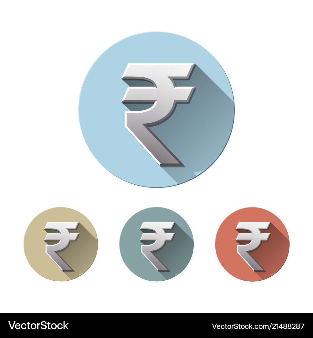 Rupee currency icon isolated on white Royalty Free Vector