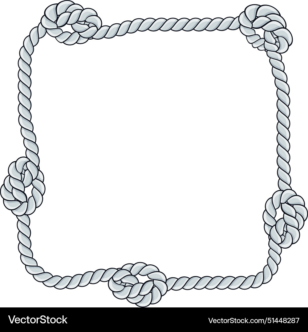 Square rope frame isolated on white background Vector Image