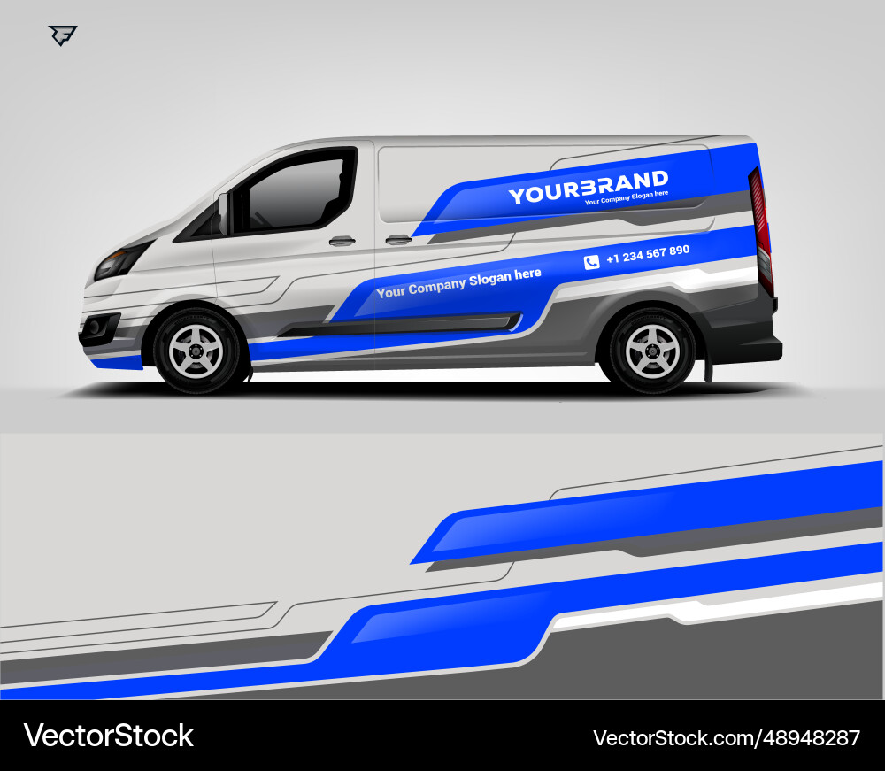 Van wrap design abstract geometric Royalty Free Vector Image