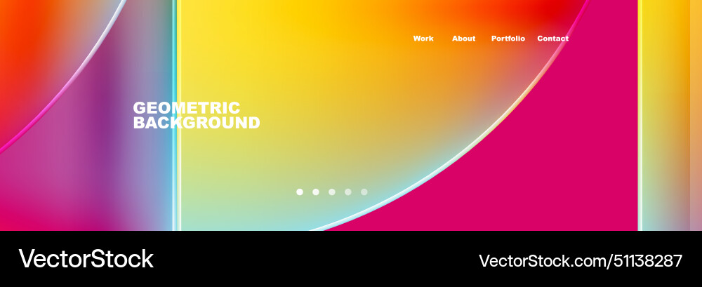 Vibrant geometric background with a rainbow of Vector Image