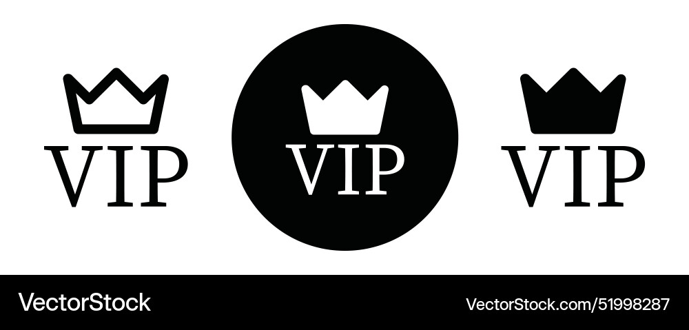 Vip outline icon collection or set thin line Vector Image