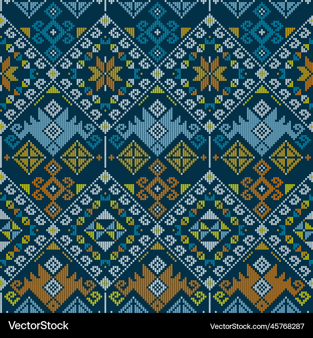 Yakan weaving seamless geometric pattern Vector Image