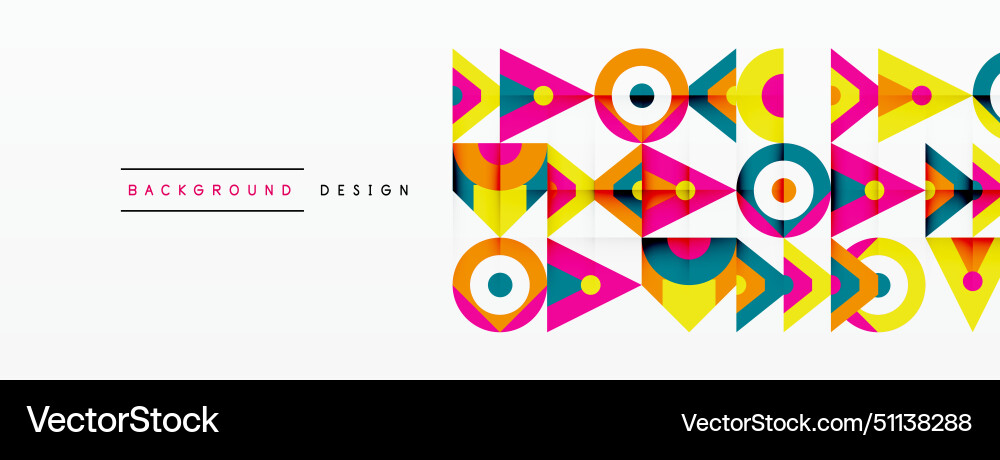 A colorful geometric pattern with arrows and Vector Image
