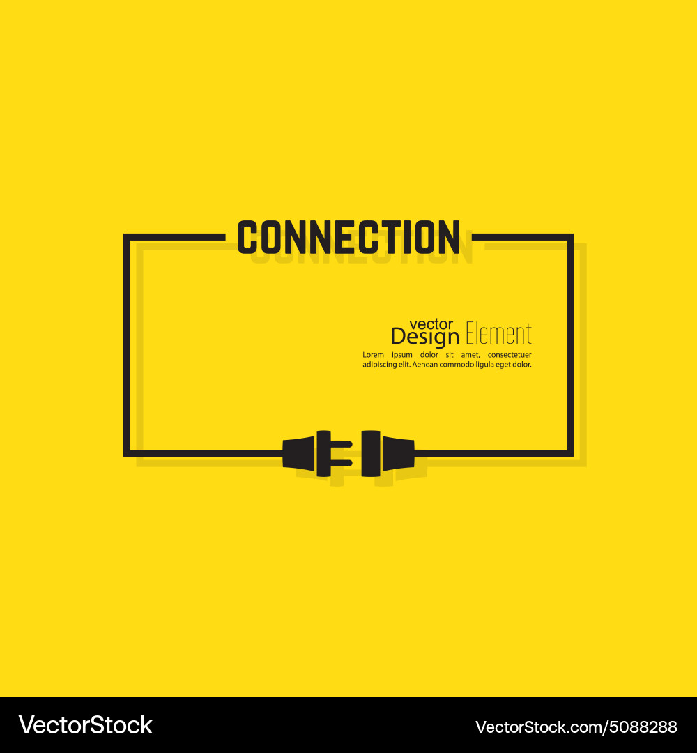 Abstract background with wire plug and socket Vector Image