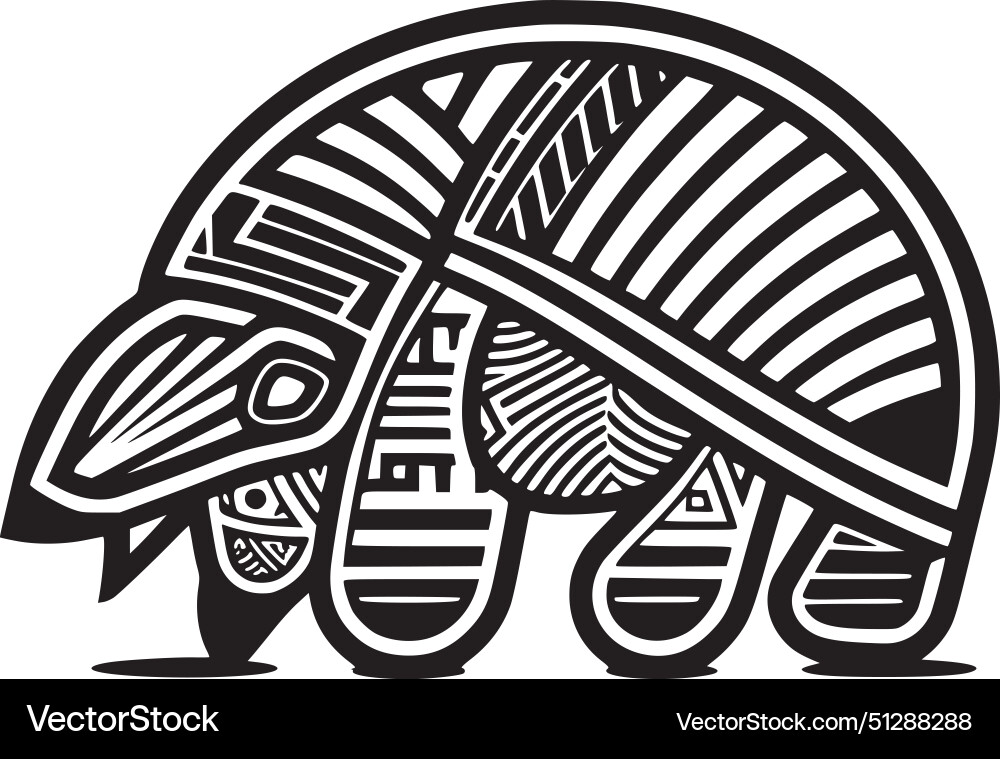 Armadillo - black and white Royalty Free Vector Image