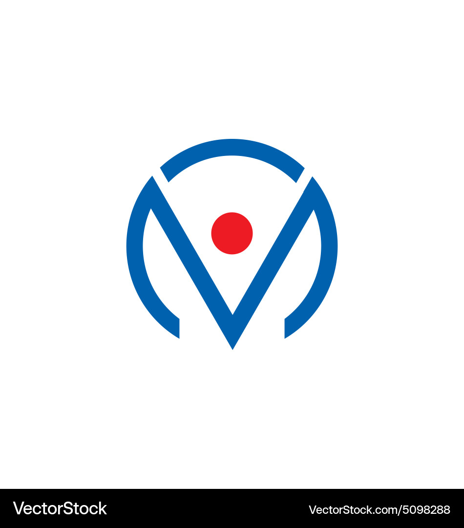 Business m letter round logo Royalty Free Vector Image