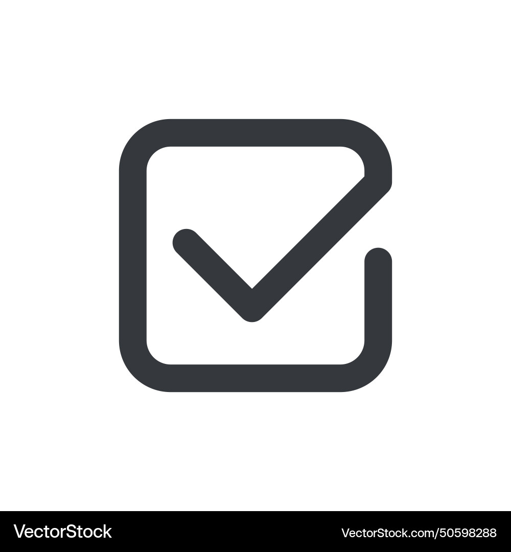 Check icon checkmark isolated on white Royalty Free Vector