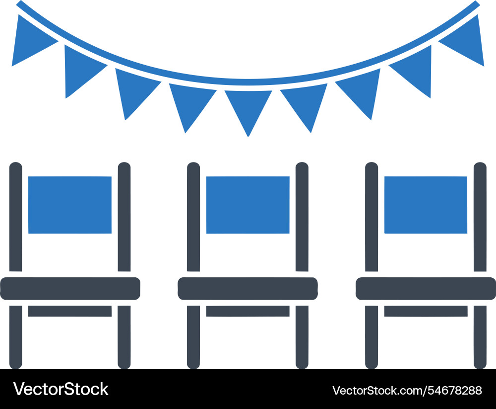 Event venue chairs icon Royalty Free Vector Image