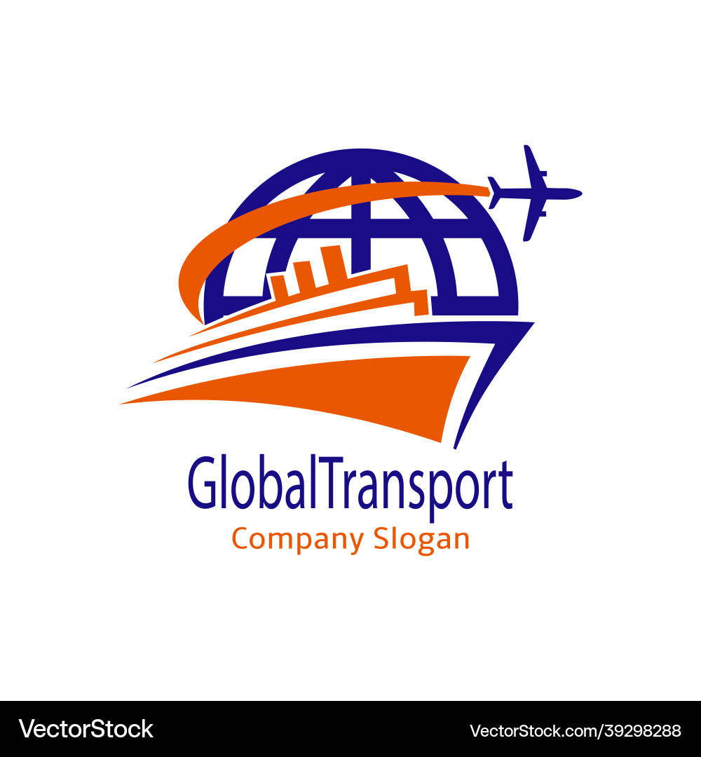 Global transport logo Royalty Free Vector Image