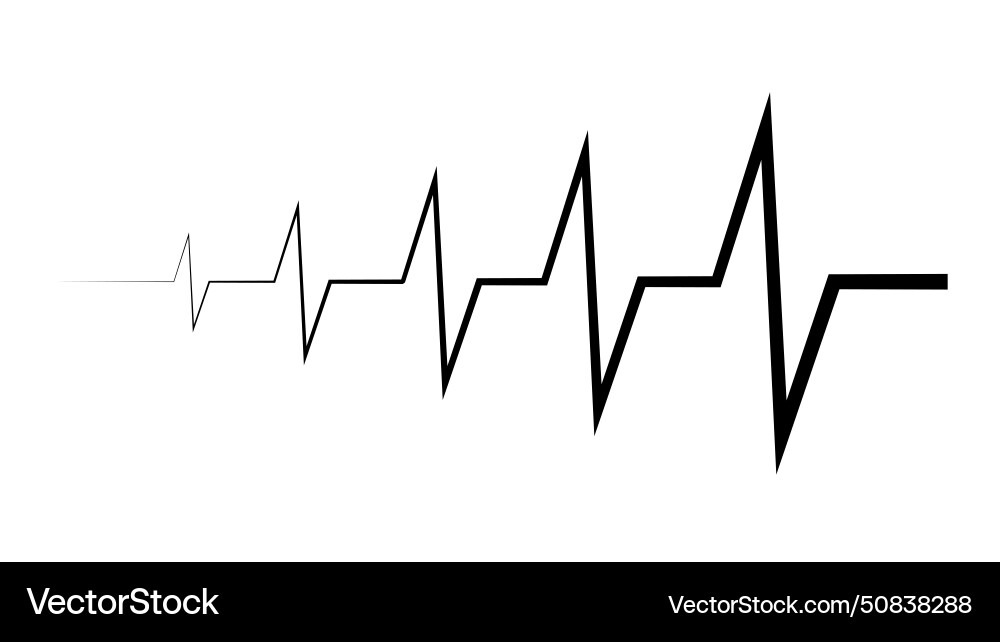 Increasing amplitude pulse rate sawtooth wave Vector Image