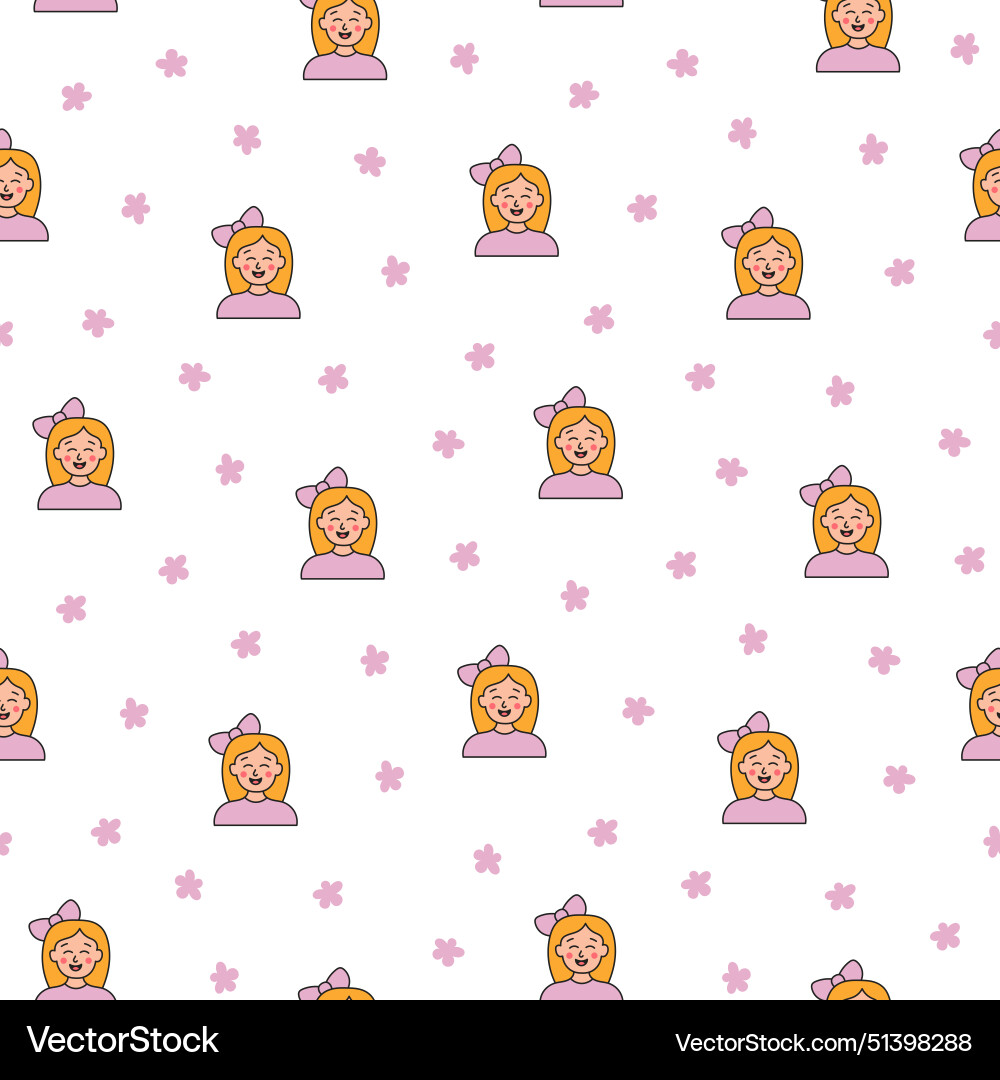 Kids different user profile seamless pattern Vector Image