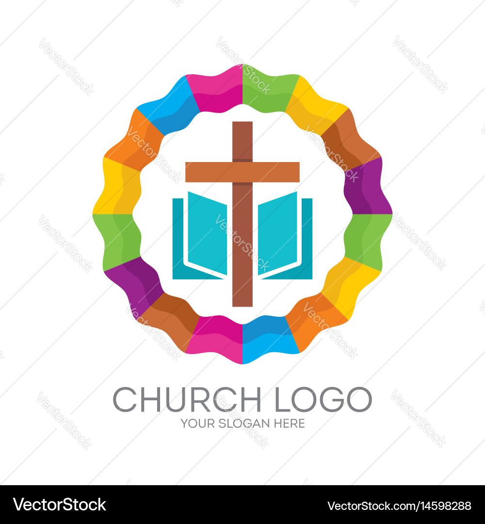 Kirchenlogo und christliche Symbole Lizenzfreier Vektor