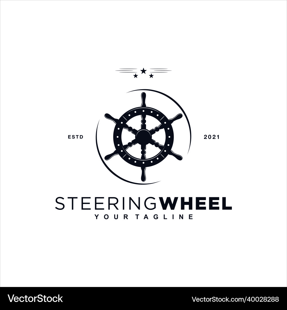 Marine navigation logo design template Royalty Free Vector