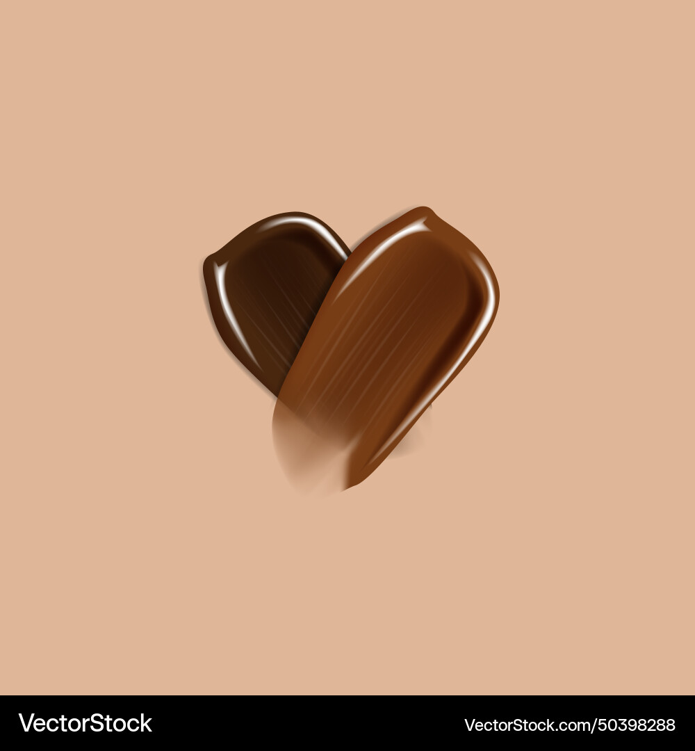Realistic smear of chocolate on light background Vector Image