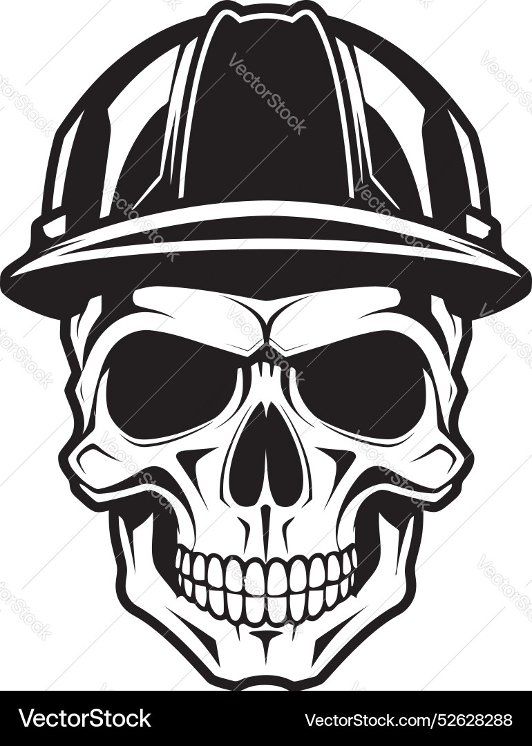 Skull safety guardian helmeted worker icon design Vector Image