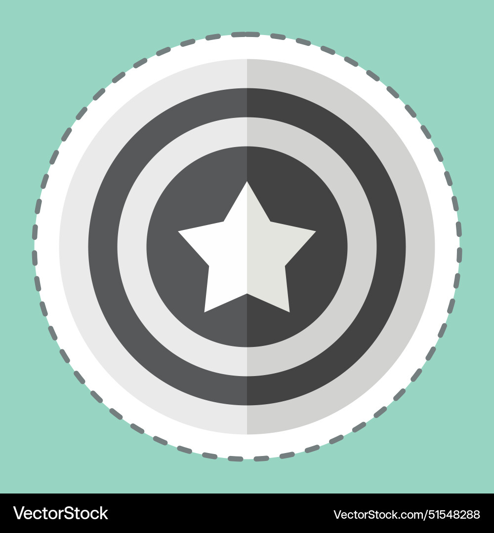 Sticker line cut captain america related Vector Image