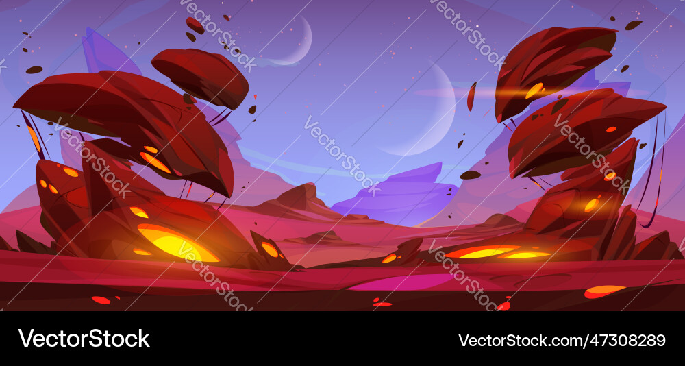 Alien Mars Landscape Royalty Free Vector Image
