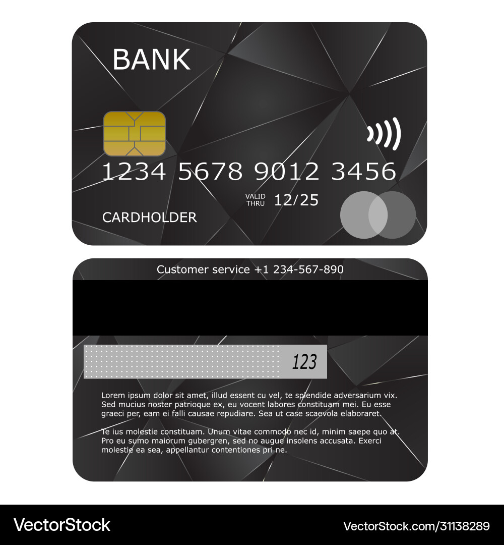 Credit Card Front and Back Royalty Free Vector Image