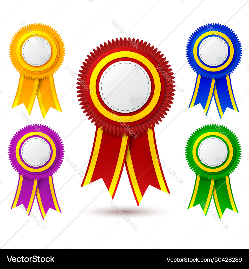 Medal ribbon color set Royalty Free Vector Image