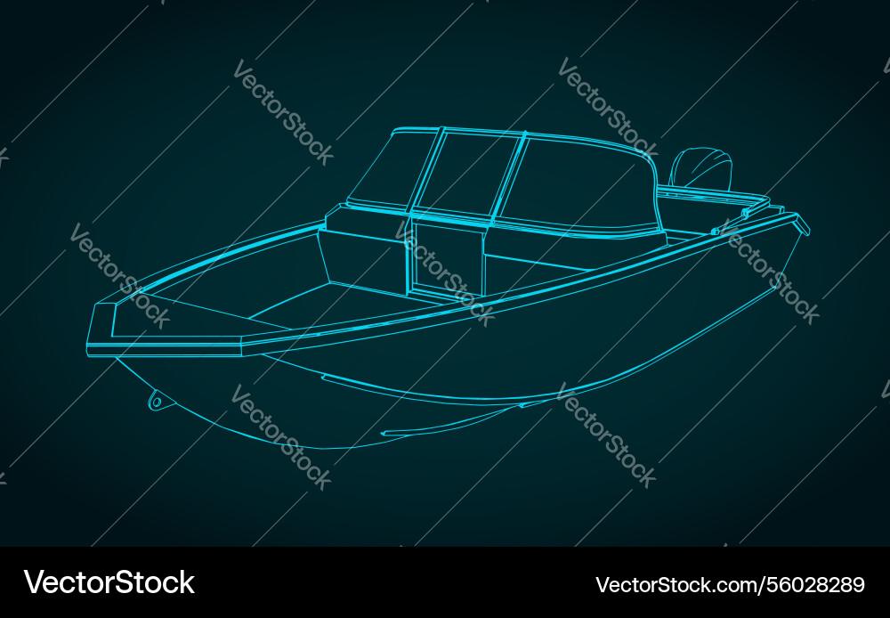 Motor boat sketch Royalty Free Vector Image - VectorStock