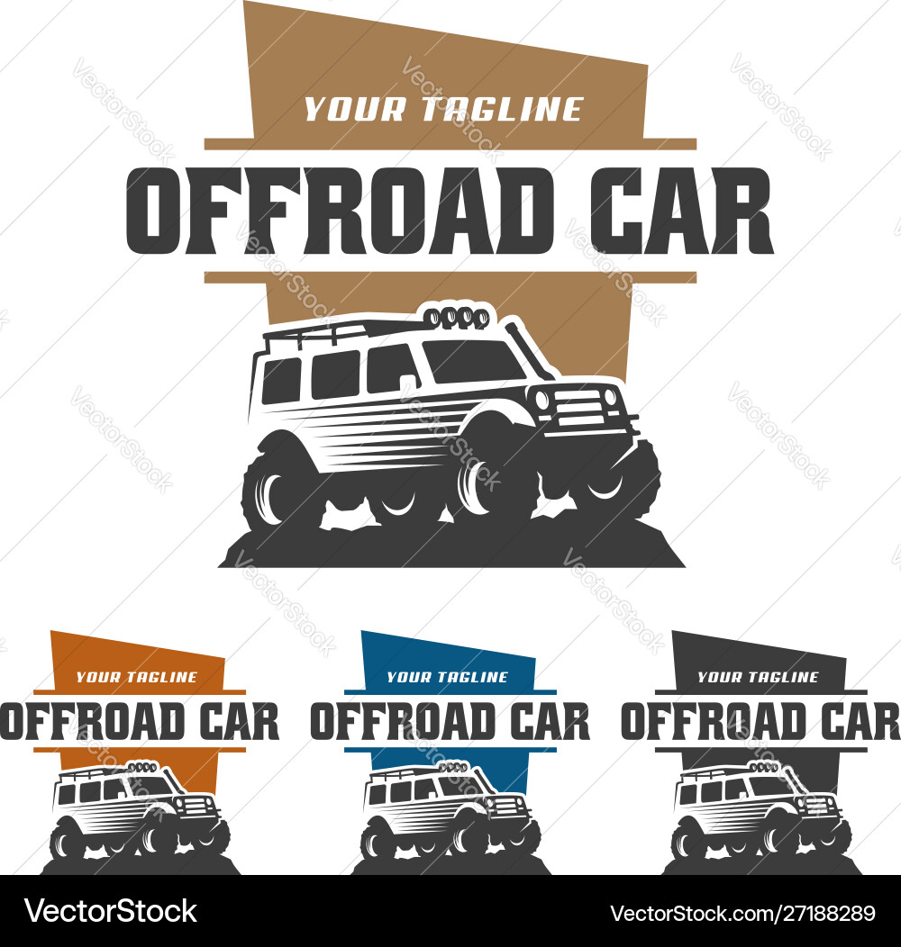 Off road car logo offroad suv Royalty Free Vector Image