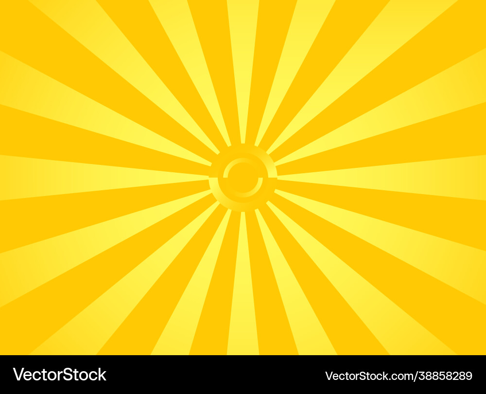 Orange sunbeams star light yellow flash spinning Vector Image