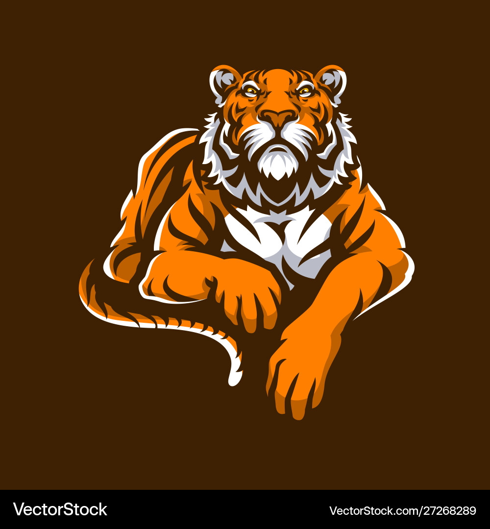 Powerful Tiger Mascot Royalty Free Vector Image